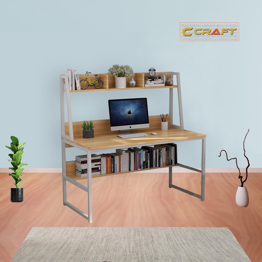 Modern Study Table with Double Shelve | cc-st-030 – C-Craft