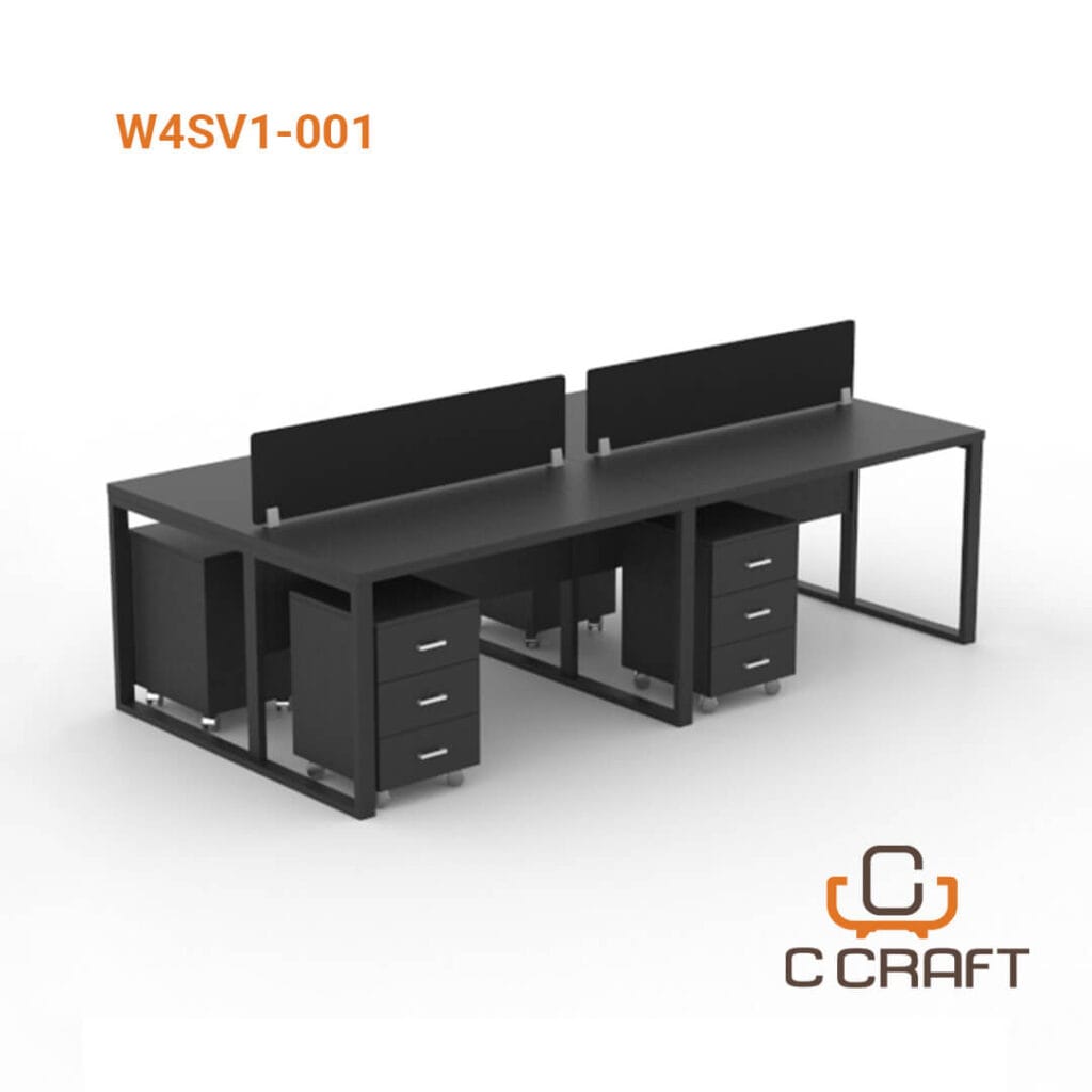4 Seats Workstation Without Drawers | C-Craft