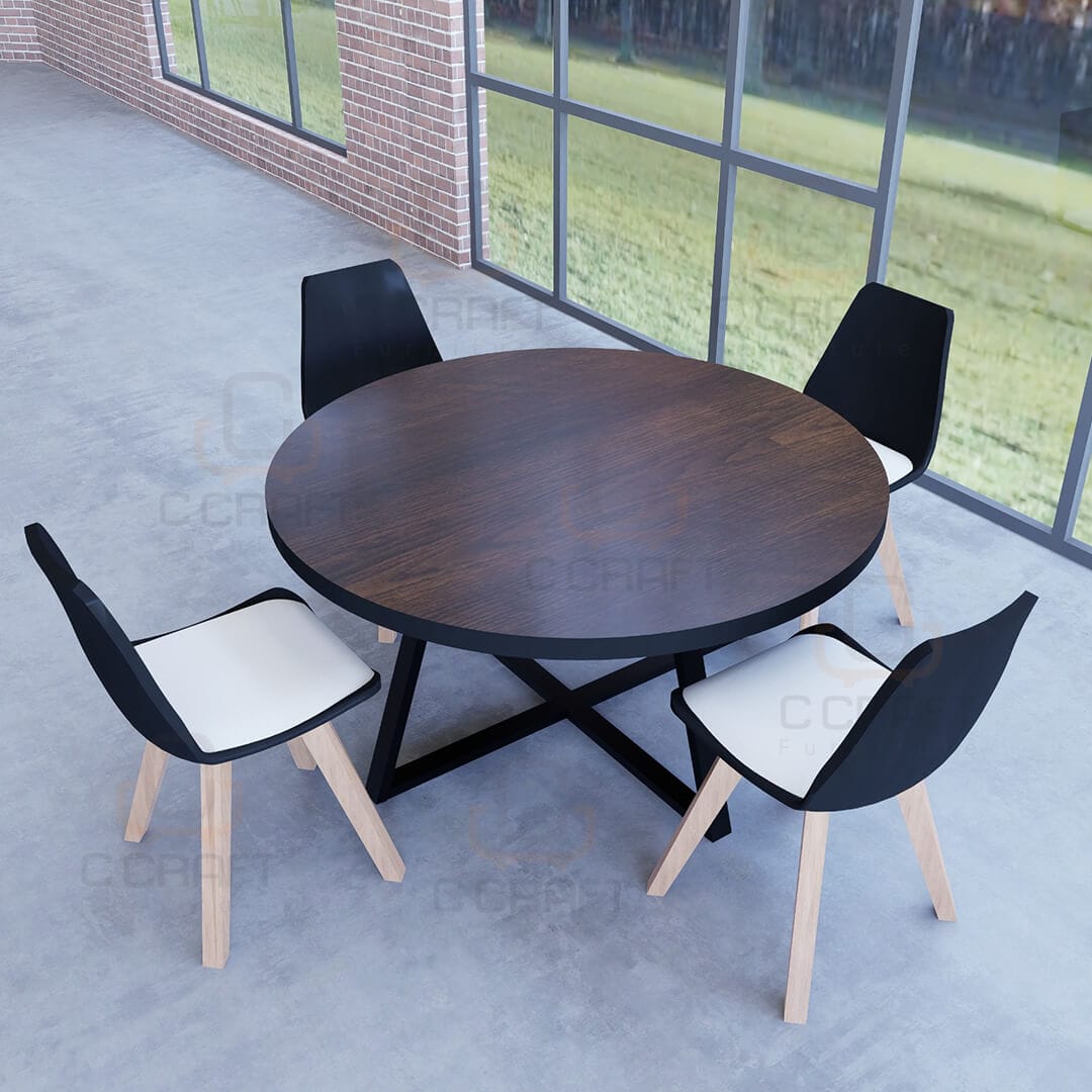 Round Table RTV5-001 – 4 Seater Dining Table for Small Space in Bangladesh